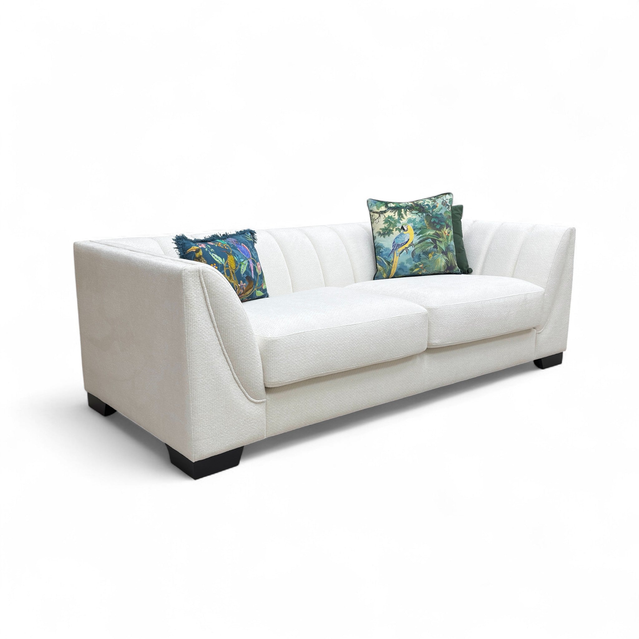 ‘Russell’ Rimini White Woven Fabric 3 Seater Sofa – Joseph James ...